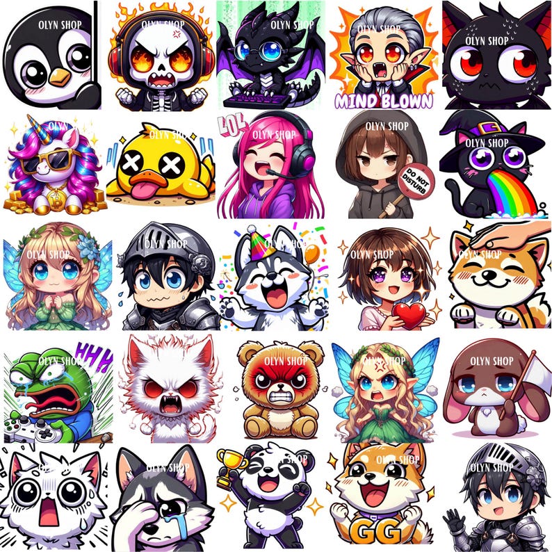 20 Custom Emote Emoji for Twitch | Discord | Whatsapp | Facebook ...
