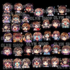 37x CHIBI Short Hair Girl EMOTES Pack Whatsapp | Twitch | Discord ...