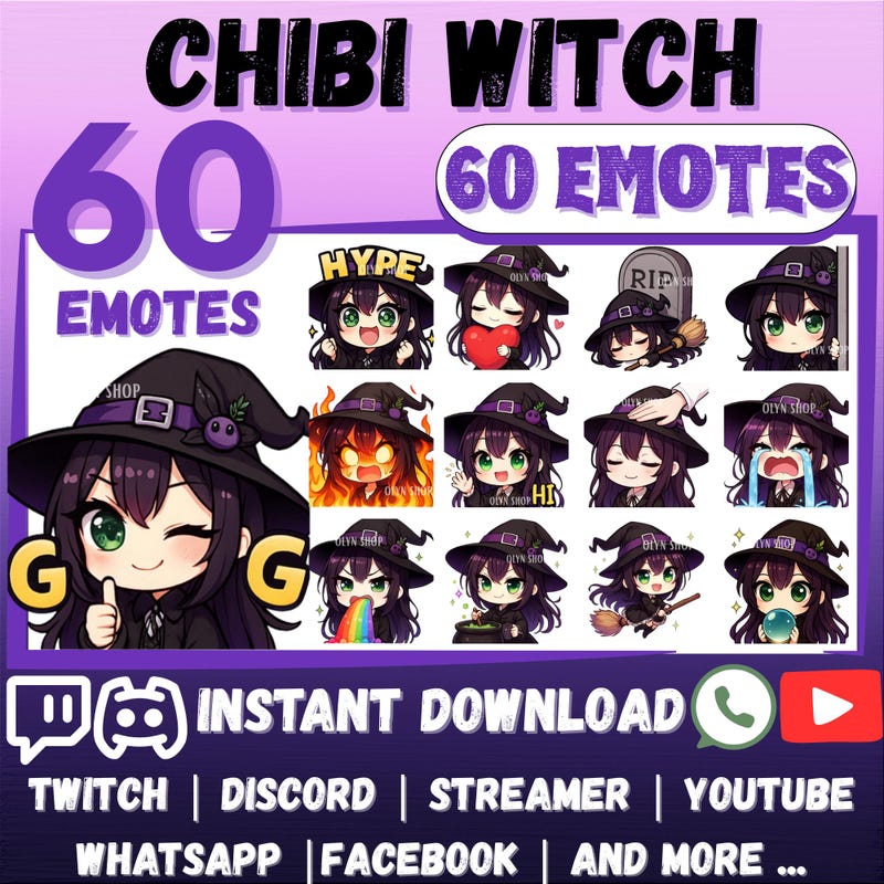 Discord Emotes Gothic Witch - Etsy UK
