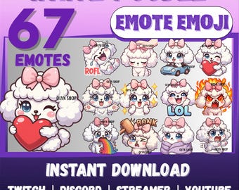 MEGA 67 Emote Emoji of White Poodle for Whatsapp | Twitch | Discord ...