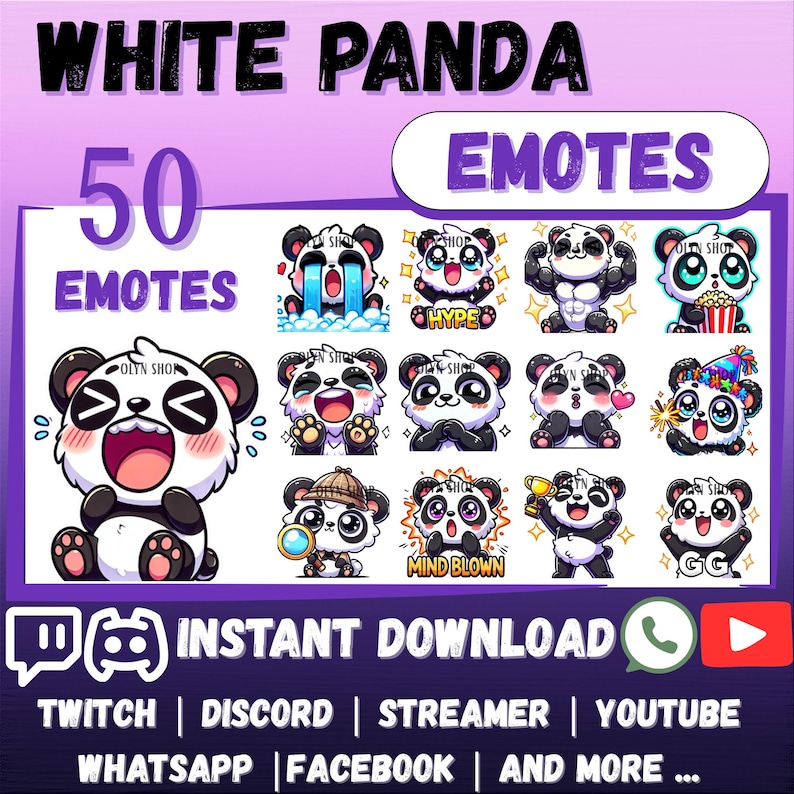 50x PANDA EMOTES Premium Pack Whatsapp | Twitch | Discord | Youtube ...