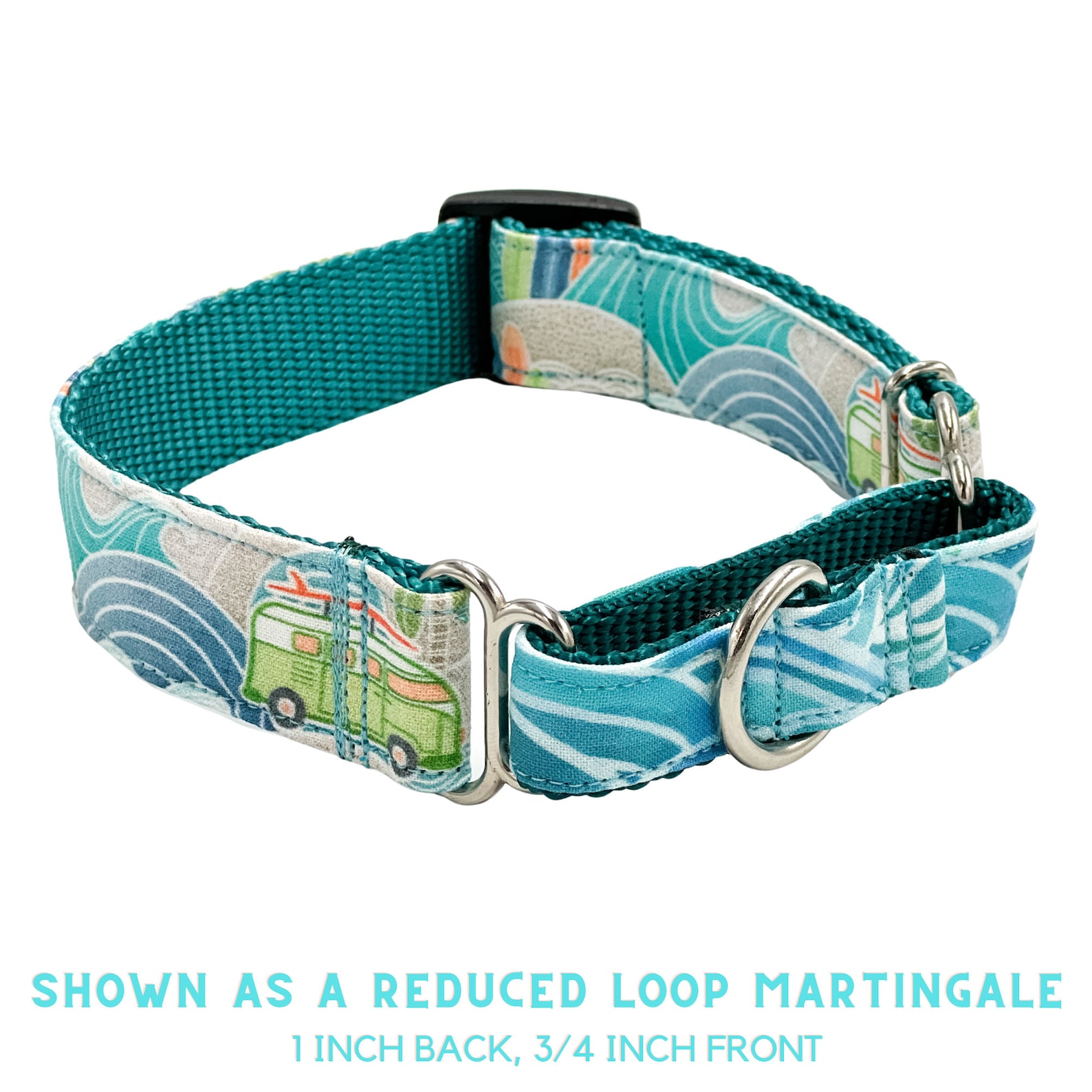 Waves Surfing Beach Van Dog Collar | Beach Daze | Martingale or Flat ...