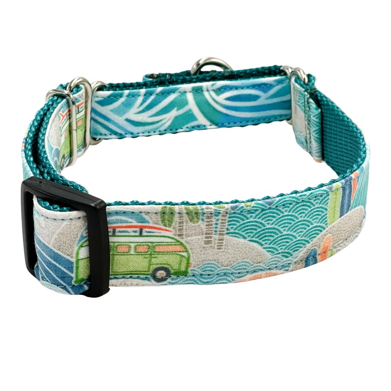Waves Surfing Beach Van Dog Collar | Beach Daze | Martingale or Flat ...