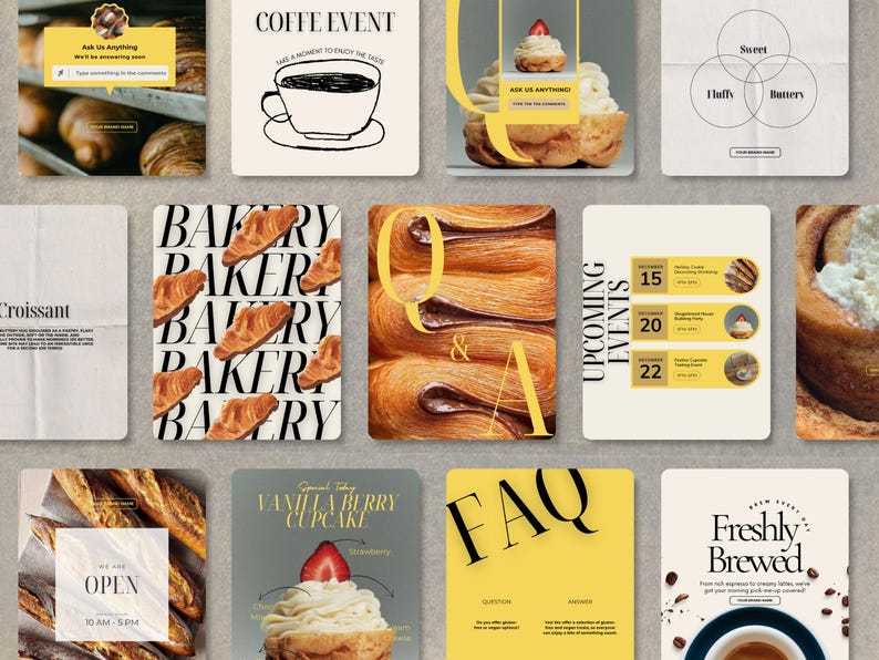 Bakery Instagram Post Templates, Editable Canva Instagram Template ...