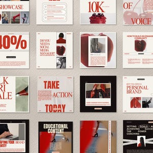 Red Instagram Templates for Business Coaches, Red Social Media ...