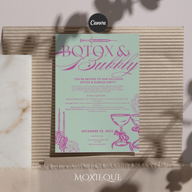 Botox Party Invite, Skin Clinic Special Flyer, Spa Flyer Template ...