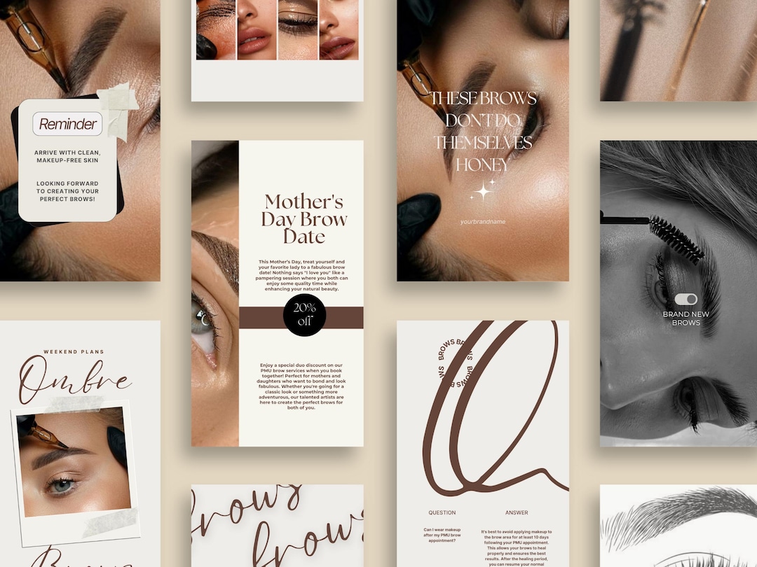 PMU Brows Templates, Microblading PMU Brows Instagram Template ...