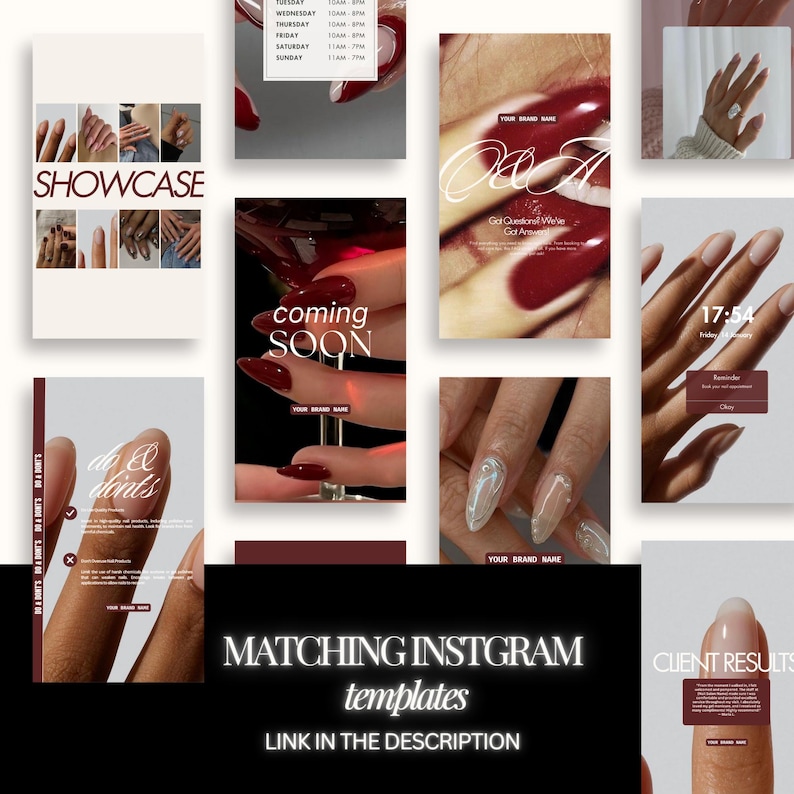 Nail Tech Instagram Highlight Covers: Editable Canva Templates (digital ...