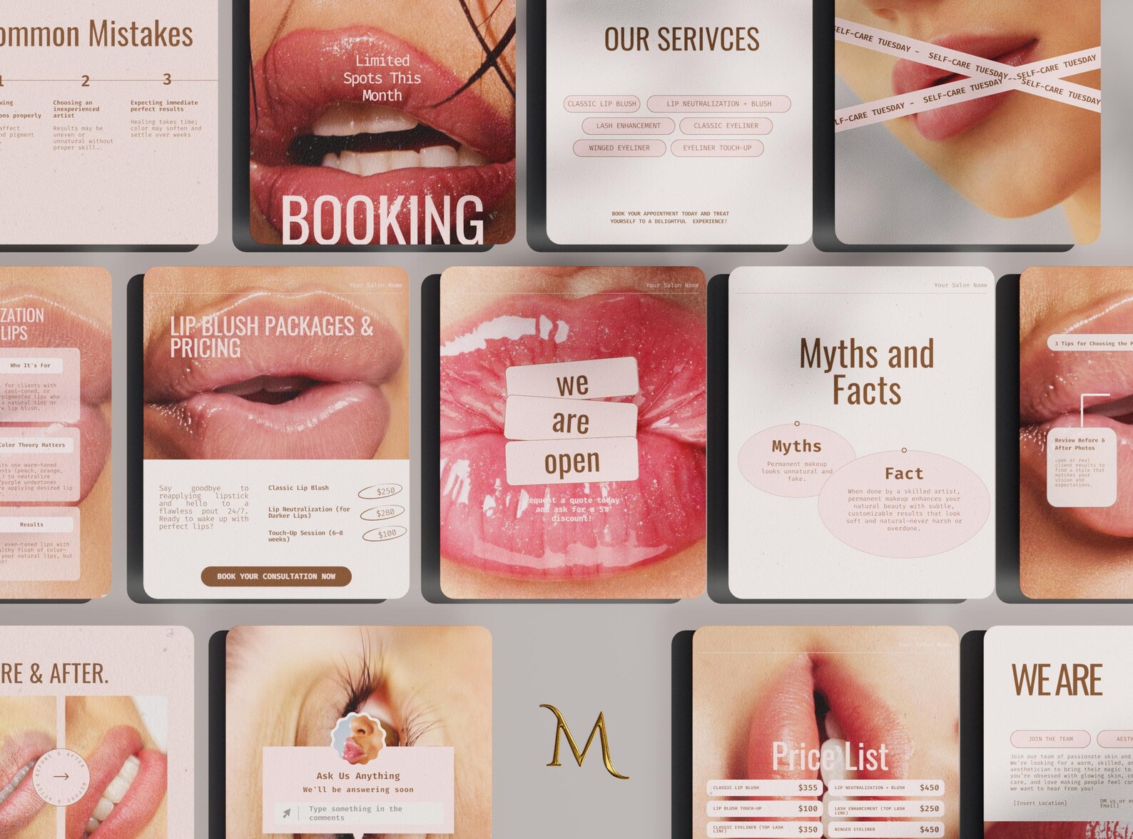 Lip Blush Instagram Post Template, Social Media Medspa, Skin Clinic ...