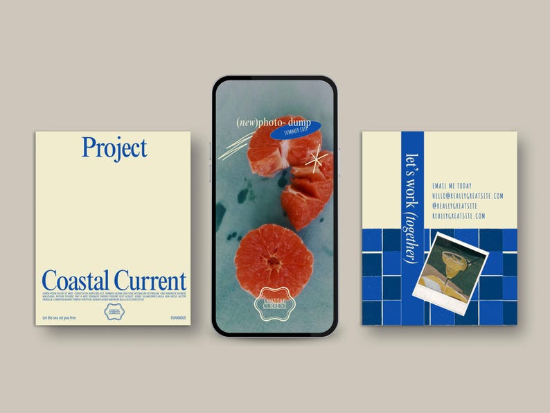 Coastal Aesthetic Social Media, Nautical Instagram Templates Content ...