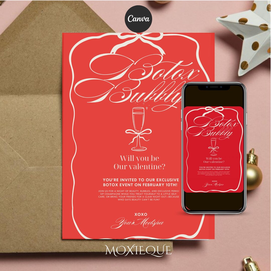 Valentine's Day Botox Party Invite, Skin Clinic Special Flyer, Spa ...