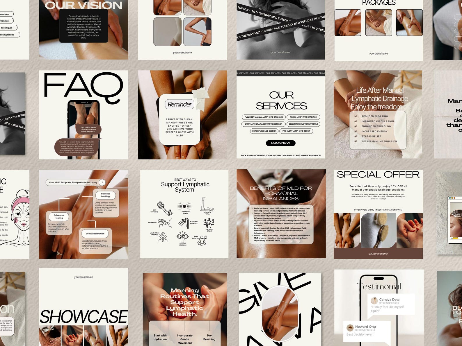 Lymphatic Drainage Instagram Templates: MLD Canva Posts (editable) - Etsy