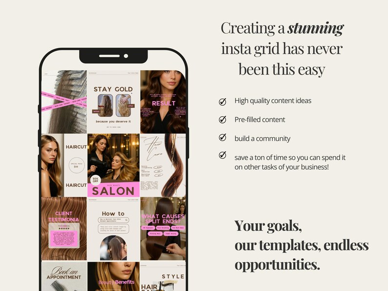 Hair Stylist Instagram Post Templates: Salon Social Media (200 Canva ...