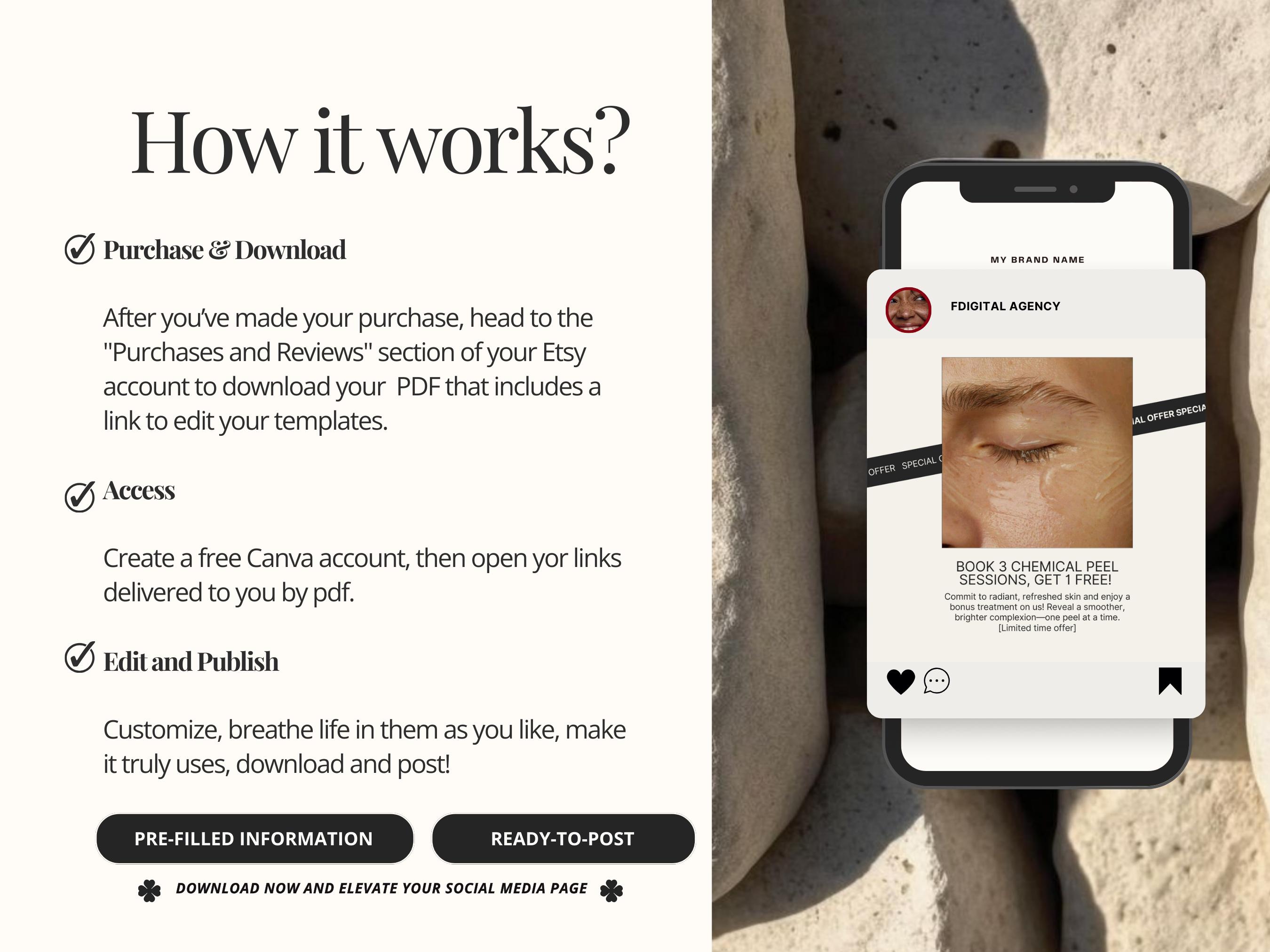 Chemical Peel Social Media Templates, Esthetician Posts, Skin Clinic ...