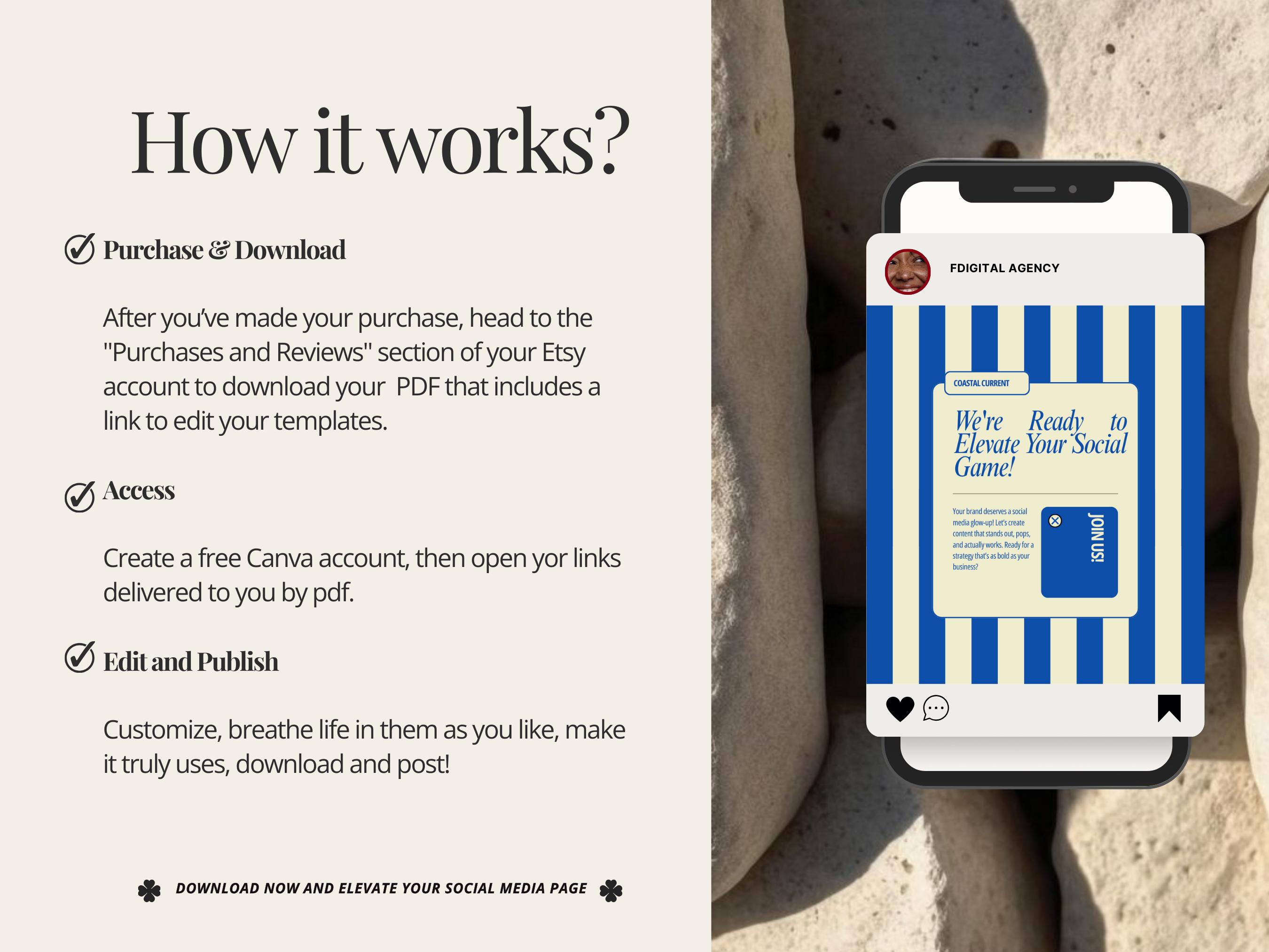 Coastal Aesthetic Social Media, Nautical Instagram Templates Content ...