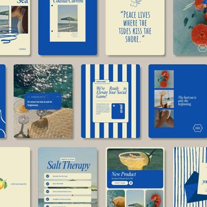 Coastal Aesthetic Social Media, Nautical Instagram Templates Content ...