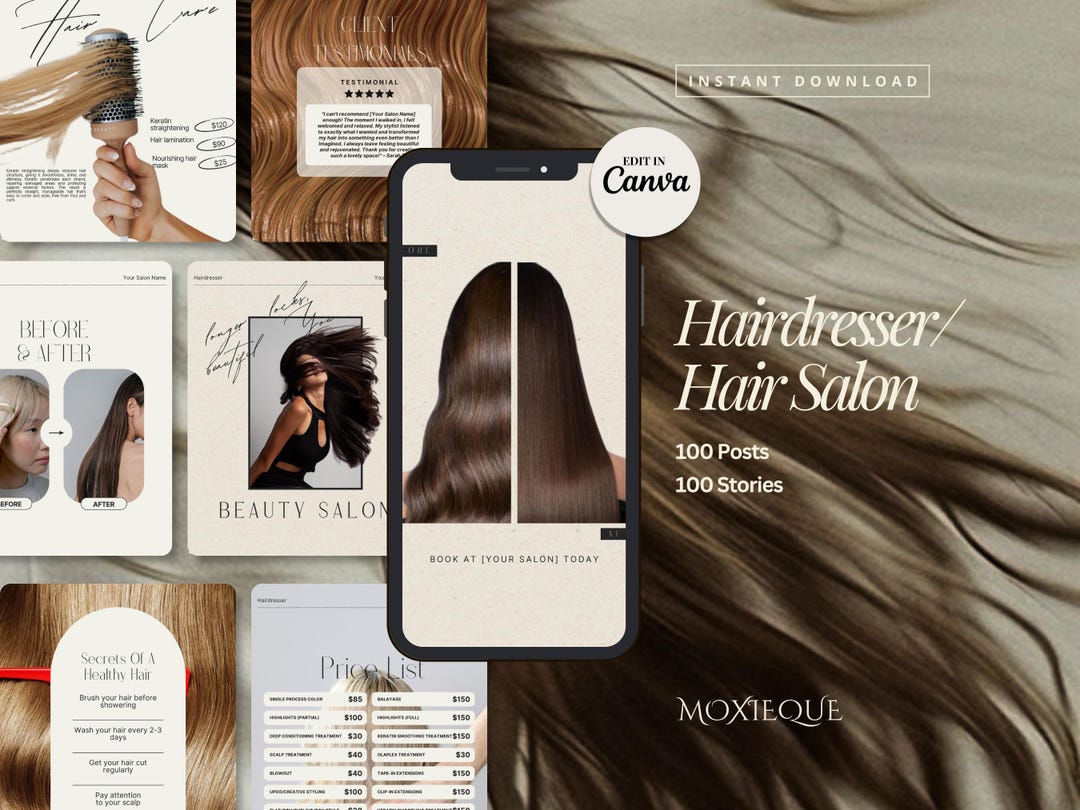 Hairdresser Social Media Templates: Salon Instagram Posts (canva ...