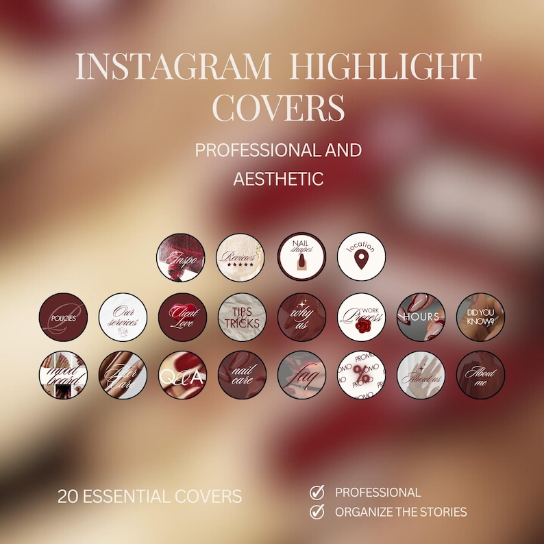Nail Tech Instagram Highlight Covers: Editable Canva Templates (digital ...