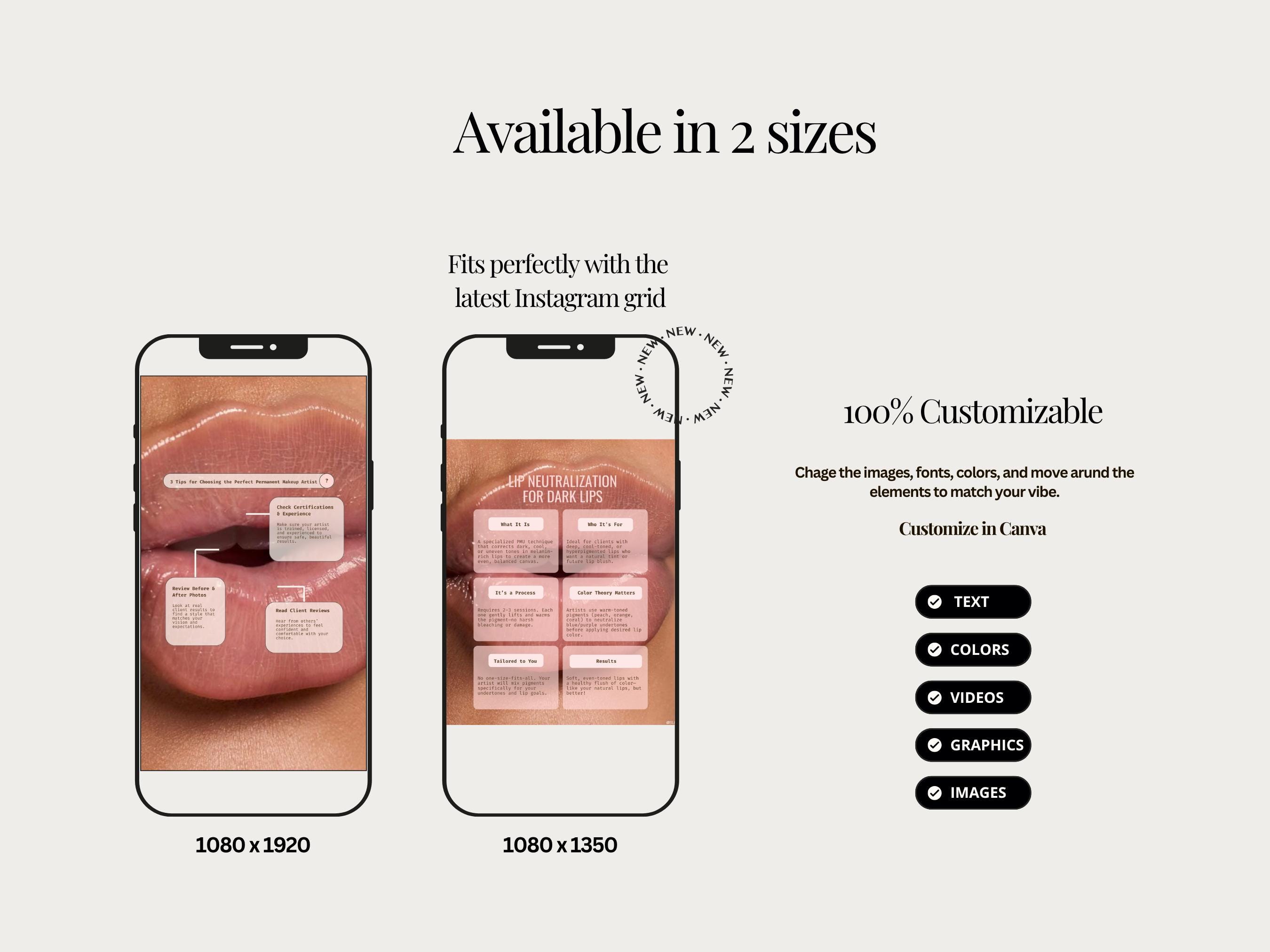 Lip Blush Instagram Post Template, Social Media Medspa, Skin Clinic ...