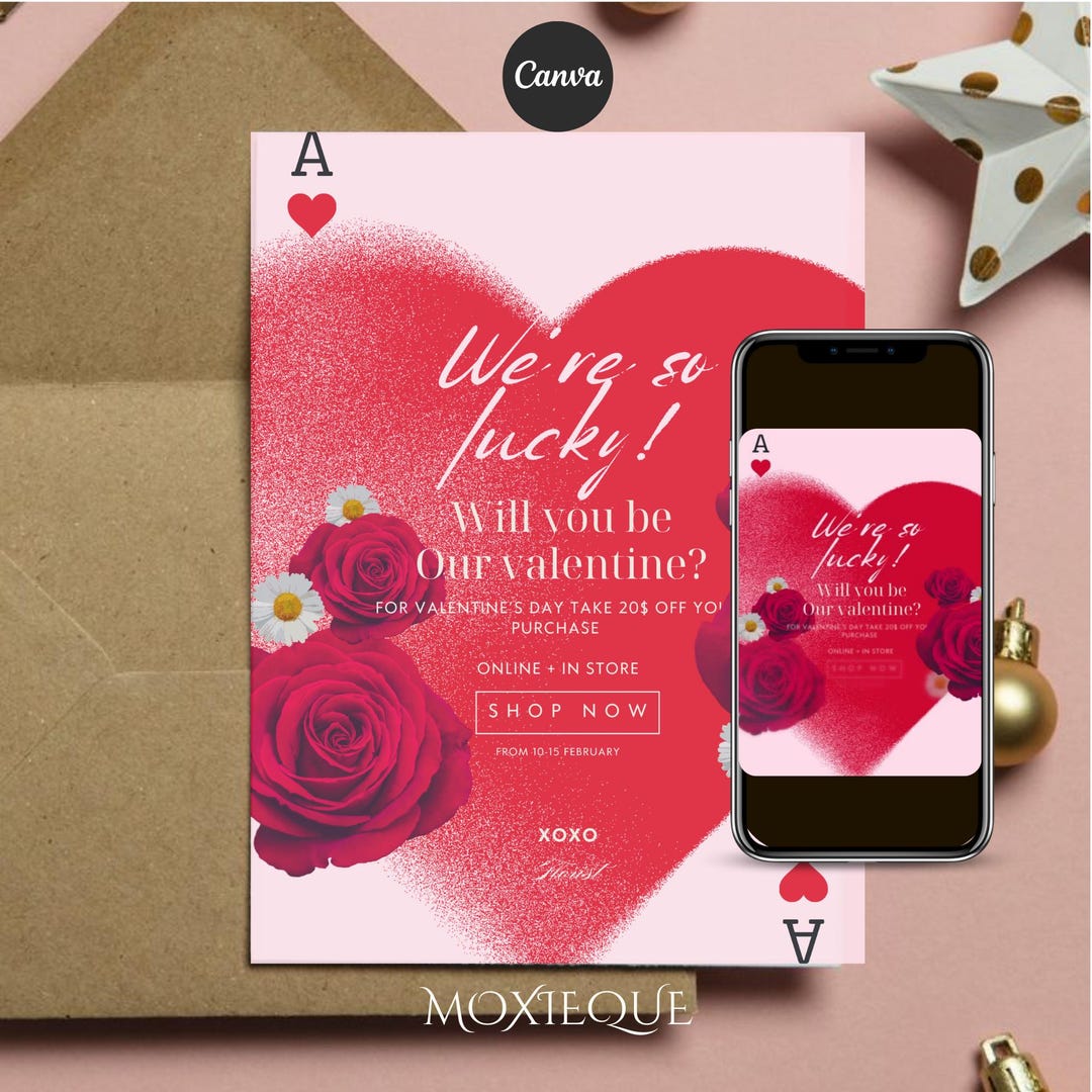 Valentine's Day Florist Flyer Template: Flower Shop Promo (digital ...