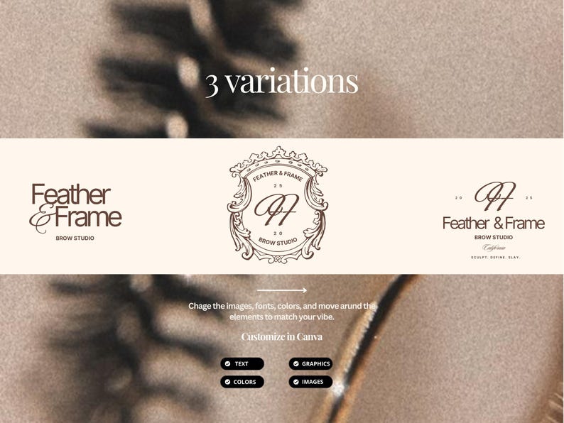 Brow Studio Logo Kit: Vintage PMU Branding (digital Download) - Etsy