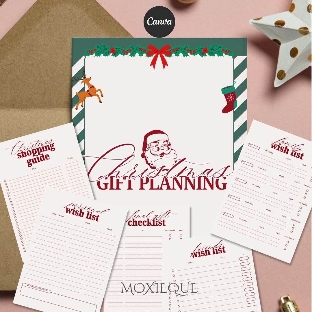 Editable Christmas Gift Planner Template, Modern Merry Christmas Family ...