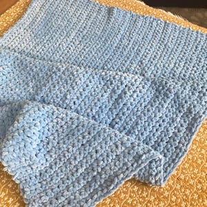 Baby Blue Crochet Baby Blanket - Etsy