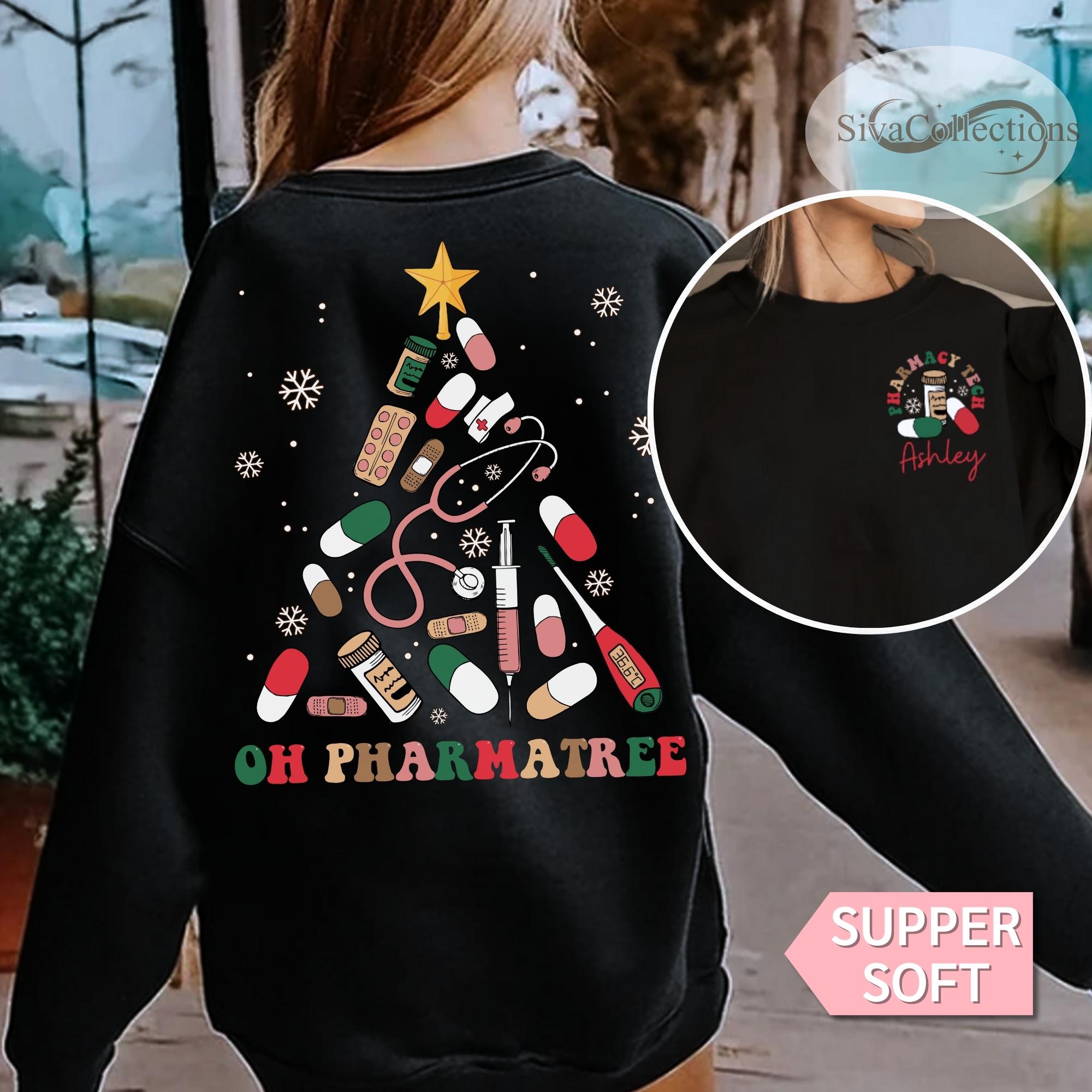 Personalized Pharmacy Christmas Shirt, Oh Pharmatree Xmas Pharmacist ...
