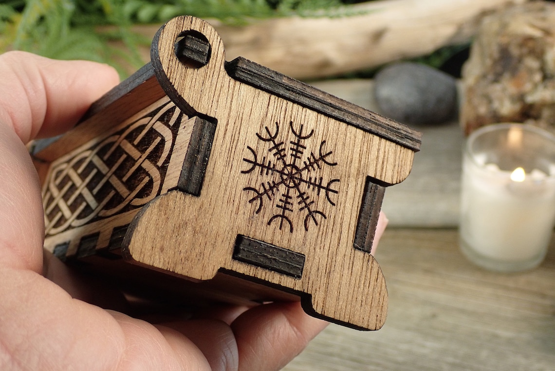 Wooden Viking Keepsake Box Wiccan Norse Scandinavian - Etsy