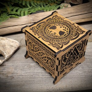 Viking Keepsake Box Norse Runes Scandinavian Pagan Valknut Sustainable ...