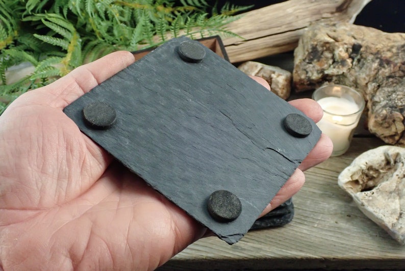 Viking Norse Slate Stone Coaster Set With Wooden Holder Box | Etsy