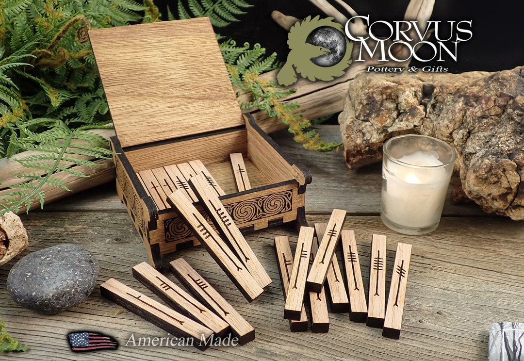 25 Celtic Tree Ogham Staves With Special, Keepsake Box and Information ...