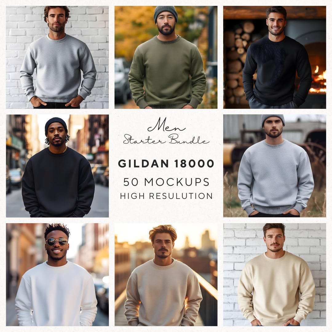 Gildan 18000 Pullover Mockup | Men's Pullover Mockup | Sweatshirt ...