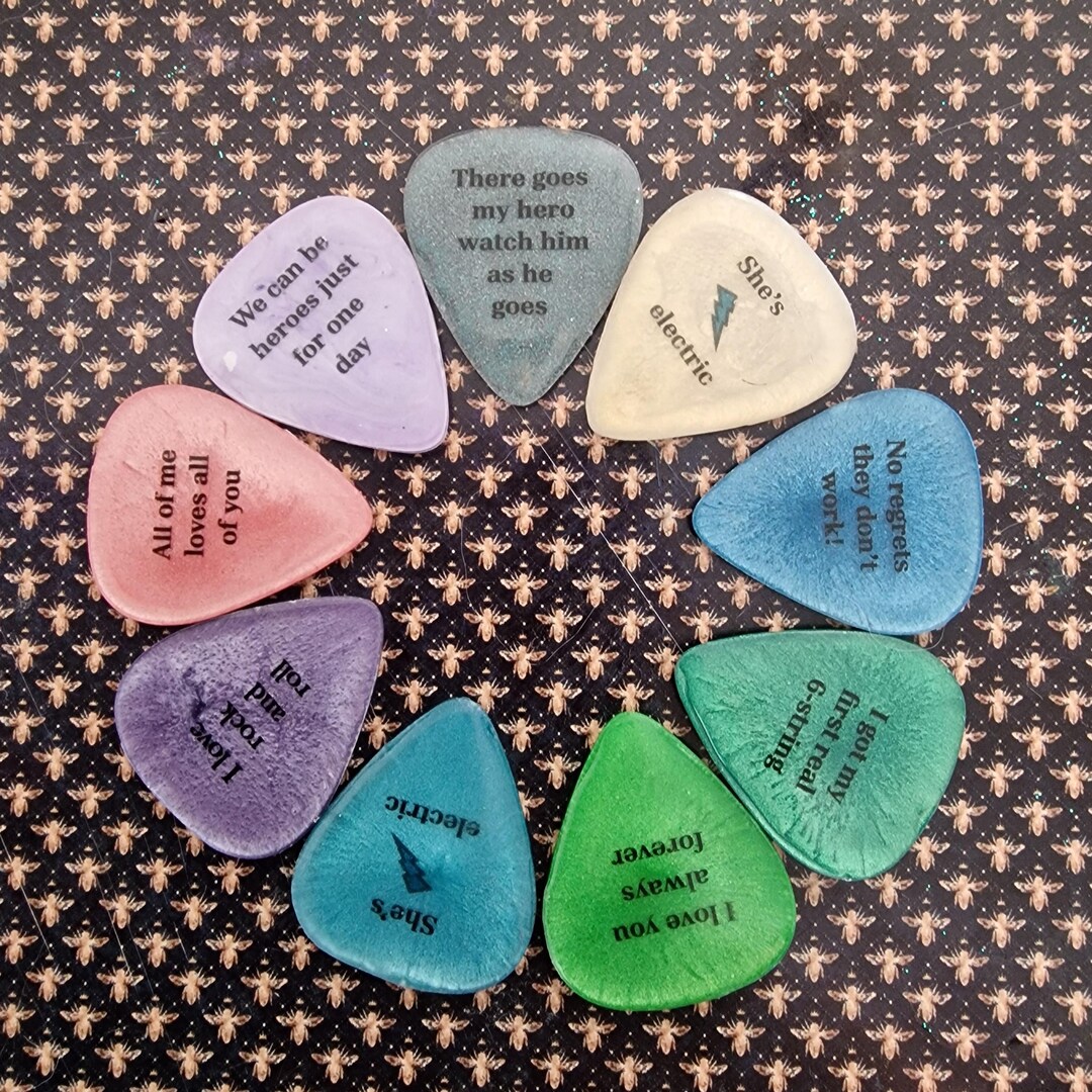 Personalised Guitar Pick With Your Favourite Song Lyrics or Quotes ...