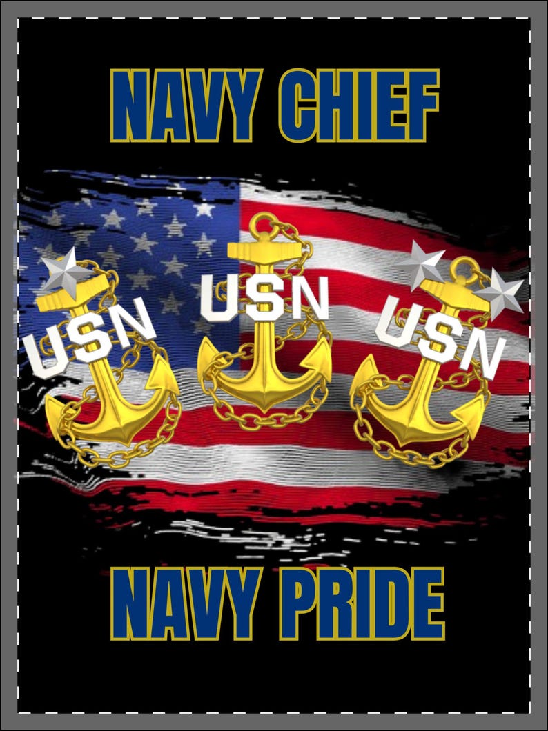 Navy Chief Navy Pride Framed Wall Art USN Anchor Emblem Decor Military ...