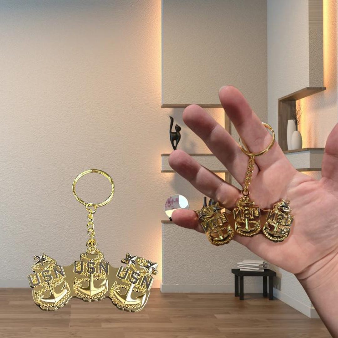 Navy Chief Tri-anchor Keychain – USN E7-E9 Gold Gift | Chief Season ...