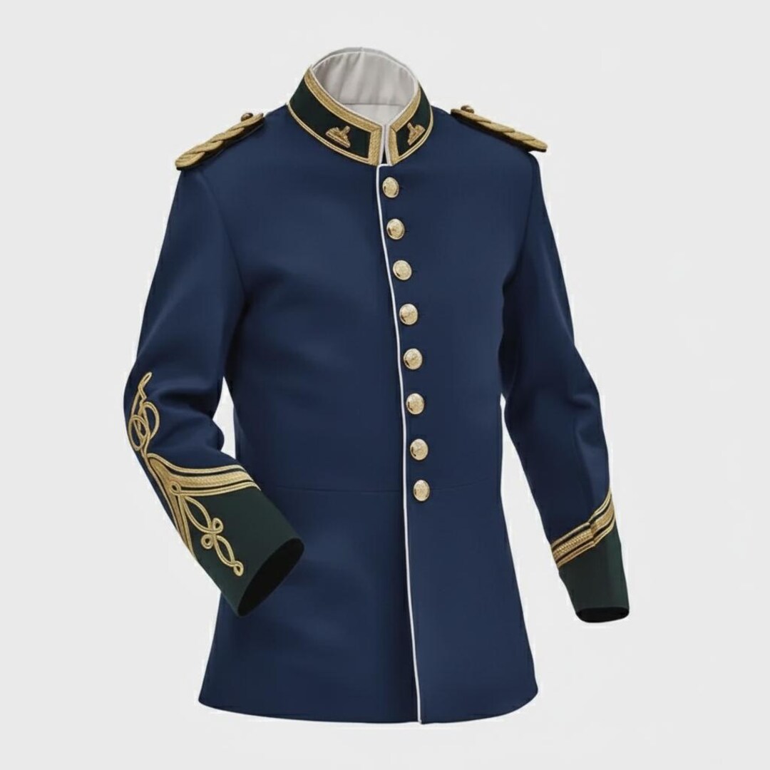 Dark Blue Melton Wool Zulu War Jacket: British Army Officer Tunic ...