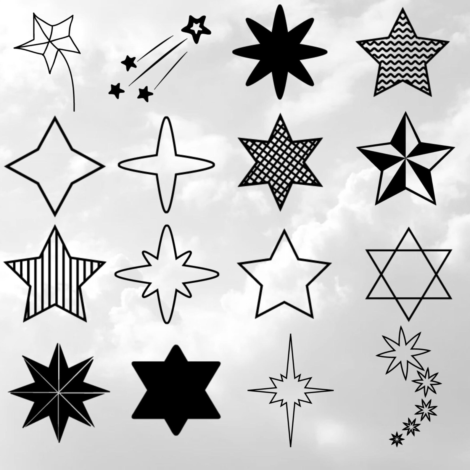 76 Sparkle Star SVG Bundle Celestial Clipart for DIY Crafts, Stickers ...