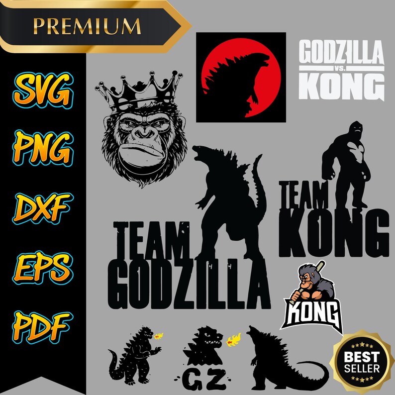 Godzilla Svg Mega Bundle, King Kong Svg Bundle, High Quality Godzilla ...