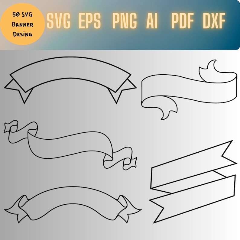50 Banner Svg, Banner Svg Bundle, Banner Vector, Svg, Banner Clipart ...