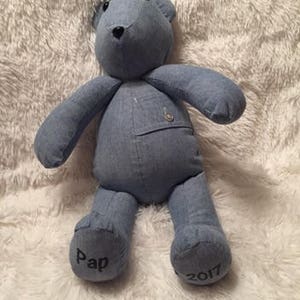 Teddy Bear/memory Bear/handmade Bear/memory of Loved One/keepsake Bear ...