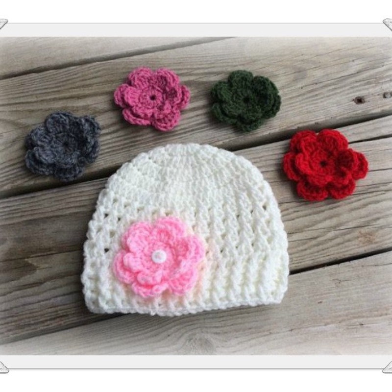Crochet Hat Flower - Etsy
