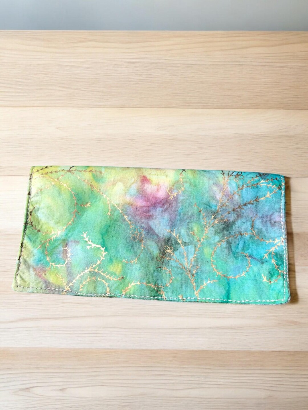 Handmade Batik Fabric Checkbook Cover: Quilted Cotton Wallet - Etsy