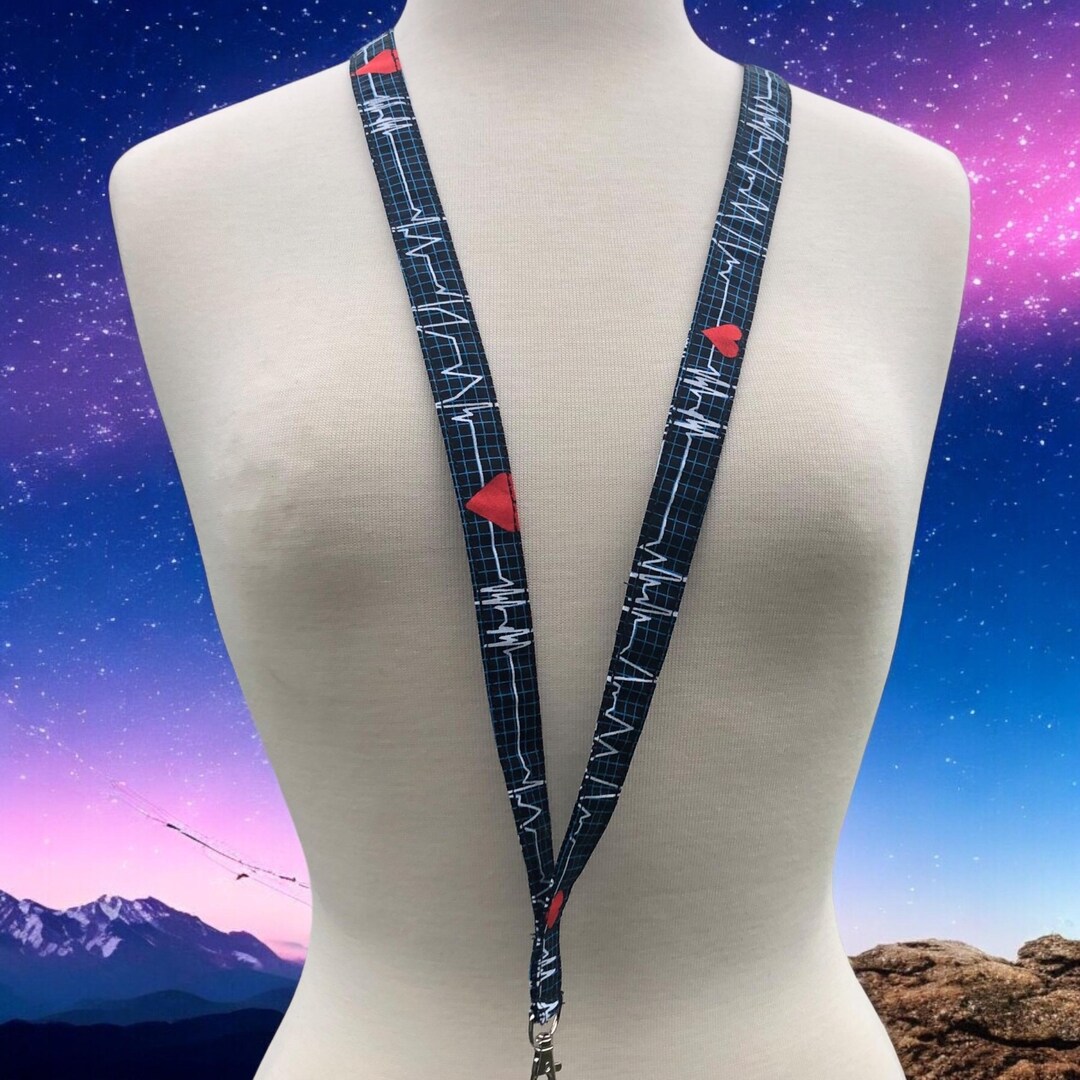 Heartbeat Lanyard | Nurse Badge Holder | Medical ID Lanyard | EMT Gift ...