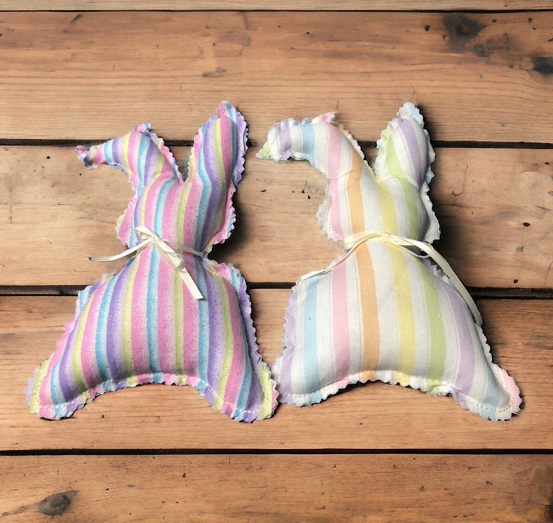 Fabric Easter Bunny, Stuffed Easter Bunny, Farmhouse Fabric Bunnies ...