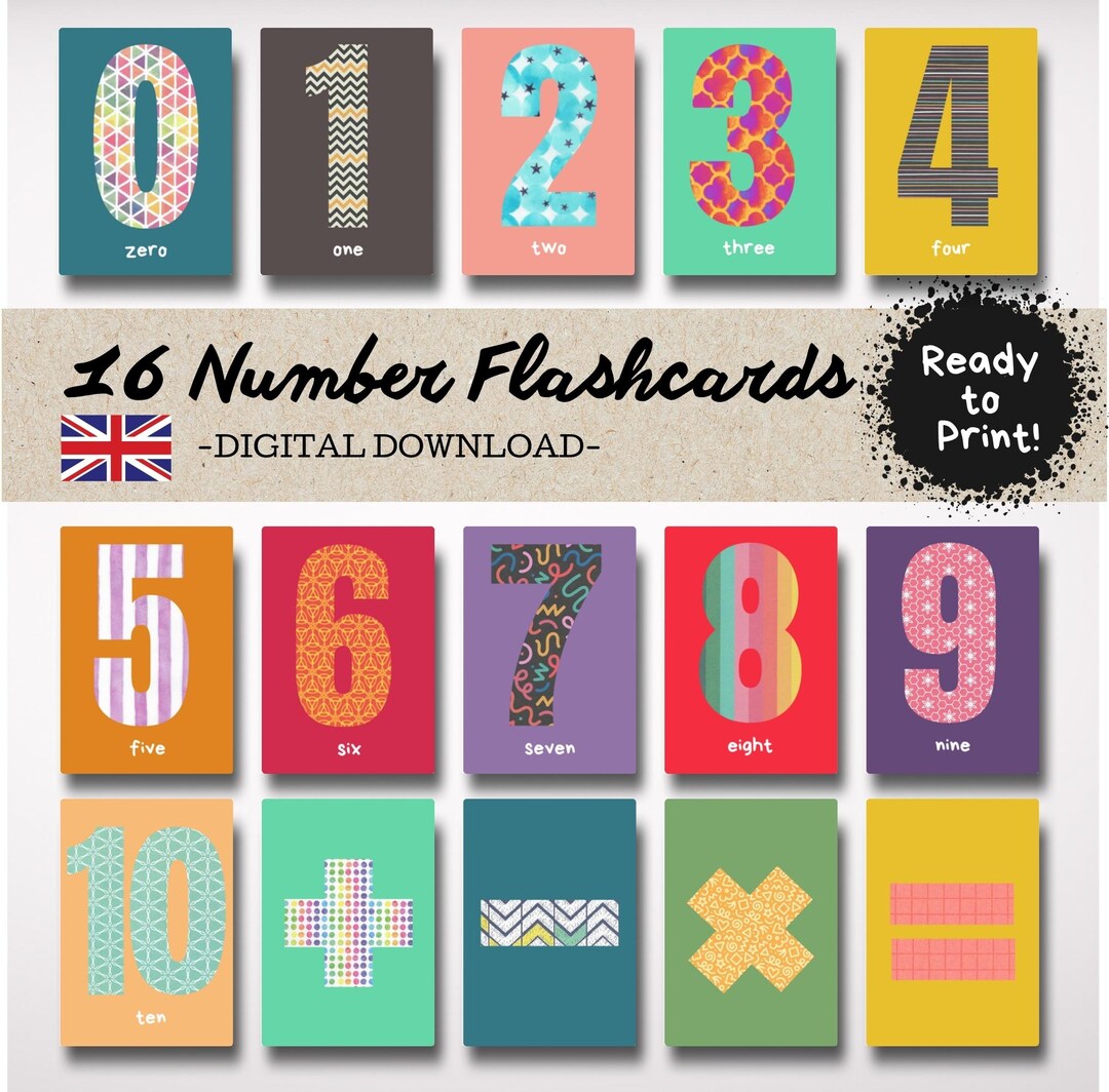 Numbers Flashcards 0 to 10, Learn to Count to 10, Printable Educational ...
