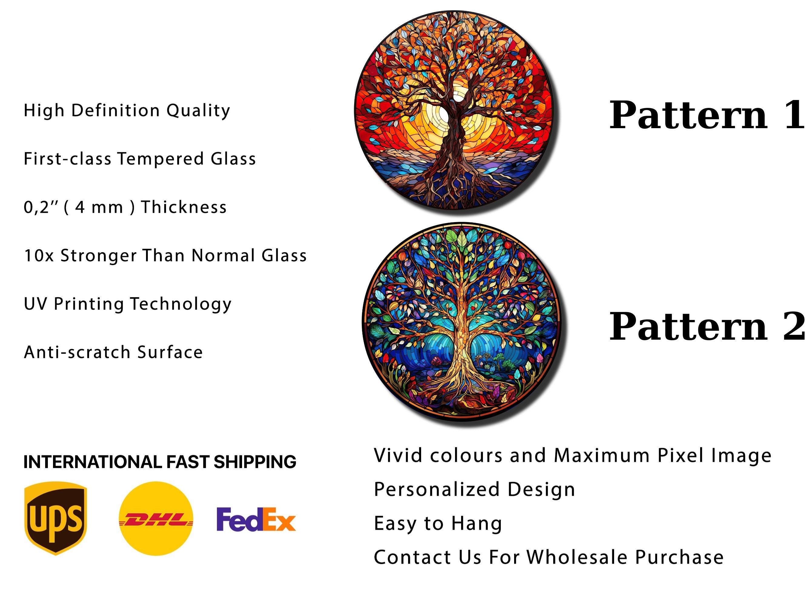 Stained Glass Pattern Tree of Life Art Decor, Stained Glass Window ...