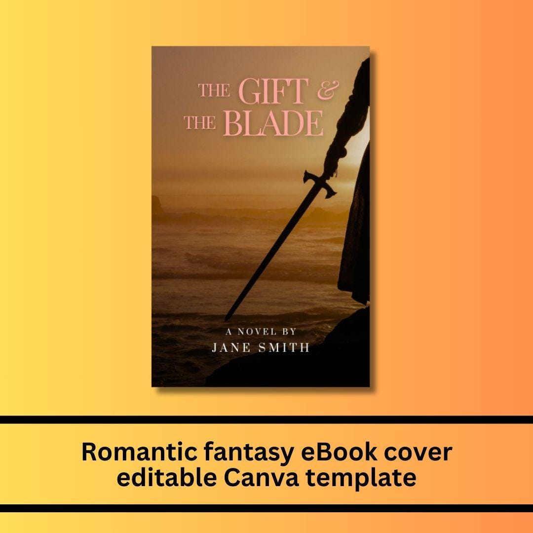 Ebook Cover Template - Editable Romantic Fantasy Novel Template Made in ...