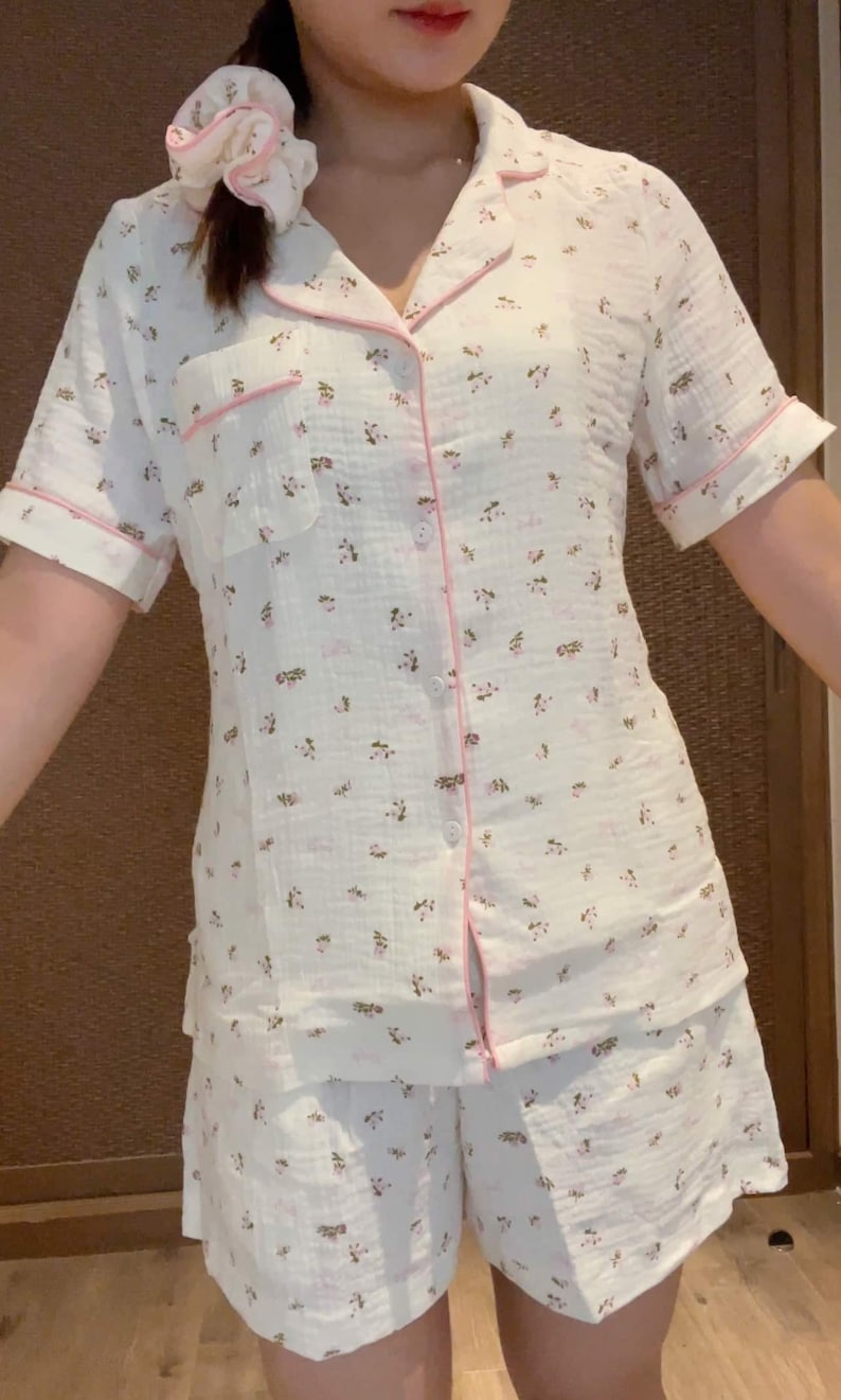 Cute Coquette Girly Pink and White Pajamas - Etsy