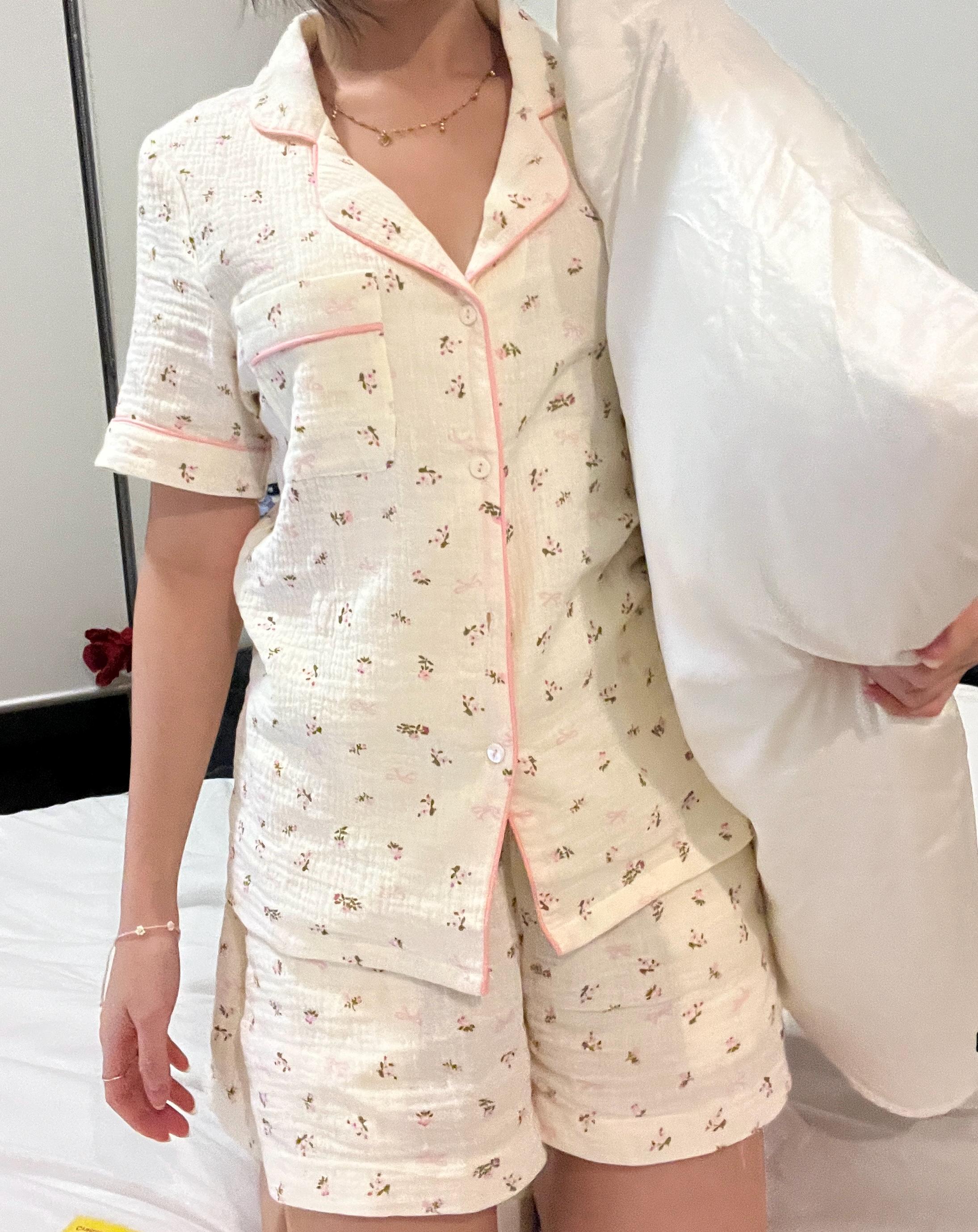 Cute Coquette Girly Pink and White Pajamas - Etsy